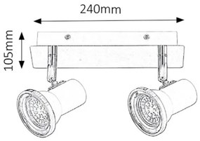 Rabalux 5498 - LED Koupelnové bodové svítidlo STEVE 2xGU10/50W/230V