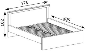 Ložnice Antica K | sestava C | 6 dílů | kraft zlatý