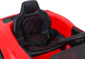 Ramiz Sportovní autíčko GT na baterie pro děti červené + dálkové ovládání + pomalý start + nosič zavazadel + MP3 LED
