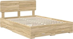 Rám postele s čelo Sonoma dub 140 x 190 cm Kompozitní dřevo 3412375