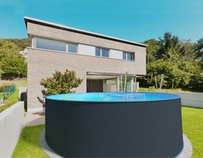 Planet Pool Bazén s ocelovou stěnou Azurotico Antracit/Blue 4,5 x 1,2 m 48189
