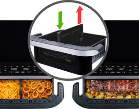 TESLA AirCook DualHeat QD575 XXL - multifunkční duální digitální horkovzdušná fritéza
