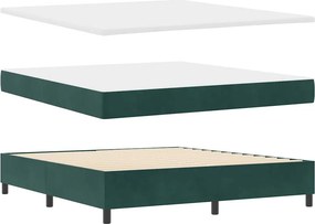 Postel s boxspringem s čelo Tmavě zelená 180 x 200 cm samet 3339851