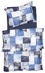 SCANquilt povlečení KLASIK DESIGN jeans modrá 140 x 200/70 x 90 cm