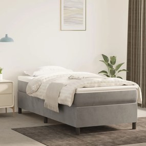 Rám postele s boxspringem světle šedá 90 x 190 cm samet 3121090