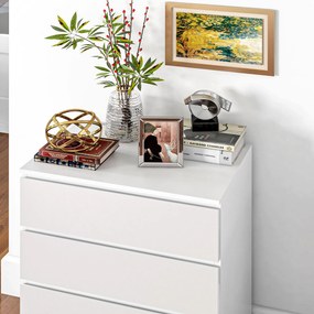 HOMCOM Úložná Komoda s 4 Zásuvkami Moderní Styl s Mechanismem Tichého Zavírání - 60 x 40 x 80 cm, Bílá