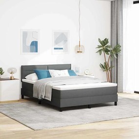Postel s boxspringem s čelo Tmavě šedá 160 x 200 cm textil 3338623