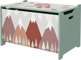 ZONEKIZ box na hračky s víkem, truhla na hračky s roztomilým zvířecím designem, úložný box s víkem, bezpečnostní závěs, rukojeť, do dětského pokoje, …