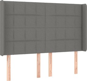Box spring postel s matrací a LED tmavě šedá 140x200 cm textil 3138878