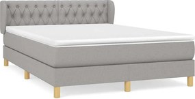 Box spring postel s matrací světle šedá 140 x 200 cm textil 3127045