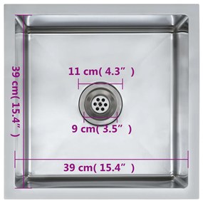 vidaXL Marketos Ručně vyrobený kuchyňský dřez nerezová ocel