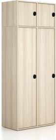 Nástavba pro skříně FRAME, 2x dveře, 872 x 450 x 427 mm, kódový zámek, dub přírodní