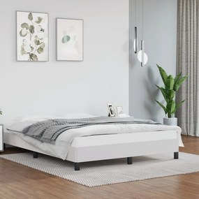 Rám postele bílá 140 x 190 cm umělá kůže
