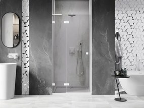 Mexen Lunar L, levé otočné sprchové dveře 75 cm, 8mm čiré sklo, bílý profil, 834L-075-000-20-00-L
