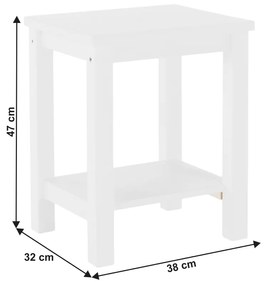 Kondela Noční stolek, masív/bílá, FOSIL