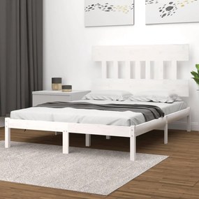 Rám postele bílý masivní dřevo 200 x 200 cm 3104759
