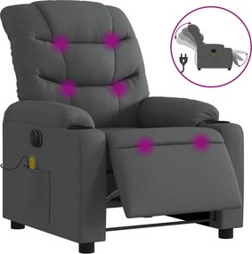 Elektrické masážní polohovací křeslo tmavě šedé textil 3206637