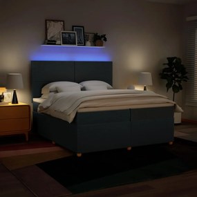 Box spring postel s matrací modrá 200x200 cm textil 3293686
