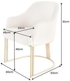 Designová jídelní židle Napayshni béžový manšestr