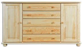 Drewmax KD164 - Komoda kombinovaná z masivní borovice 165x42x92cm - Borovice