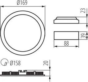 Podhledové LED svítidlo Kanlux ROUNDA V2LED 12W-NW-SR neutrální bílá 28930