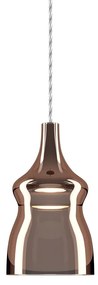 Lodes Nostalgia small glossy bronze, závěs z bronzového skla, 11W LED 2700K, prům. 12,5cm