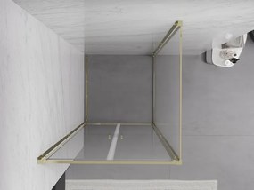 Mexen Exo, výklopná sprchová kabina, dveře 120 cm + boční stěna 120 cm, transparentní sklo, zlatá, 814-120-120-50-00