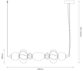 LED Lustr na lanku ASCOLI LED/24W/230V pestrobarevná