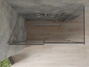 Mexen Omega sprchový kout 140x80cm, 8mm sklo, chromový profil-šedé sklo, 825-140-080-01-40