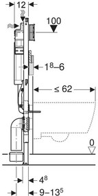 Geberit Duofix WC modul s nádržkou Sigma 12 cm, 112 cm, 111.598.00.5