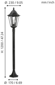 Eglo 93463 - Venkovní lampa NAVEDO 1xE27/60W/230V IP44