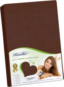 Bellatex Prostěradlo jersey tmavá hnědá rozměr 140x200 cm