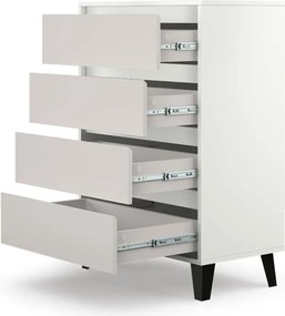 Komoda Borg 4s/70 bílá / kašmír