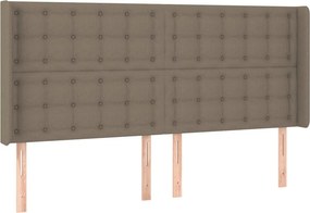 Box spring postel s matrací a LED taupe 200x200 cm textil 3139225