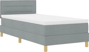 Postel s boxspringem s polštářem Světle šedá 80 x 200 cm textil 3338797
