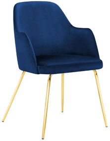 OnaDnes -20% Královsky modrá sametová jídelní židle MICADONI CHAYA