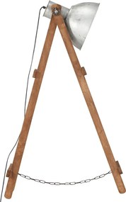 Stojací lampa stříbrná masivní mangovníkové dřevo 320587