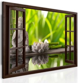 3D obraz okno Buddha Velikost (šířka x výška): 120x80 cm
