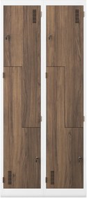 Šatní skříň typu L bílá / ořech: Eco Design JULIA, 800 x 1850 x 450 mm