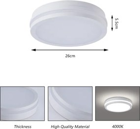 Brilagi - LED Venkovní svítidlo se senz. BENE LED/24W/230V pr. 26 cm bílá IP54