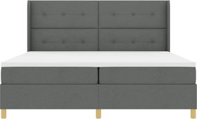 Postel s boxspringem s čelo Tmavě šedá 200 x 200 cm textil 3341855