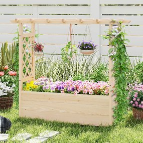 Costway Vyvýšený záhon s mříží a závěsnou střechou Truhlík – 115 × 40 × 103 cm