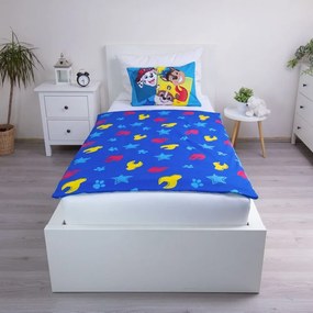 Modré bavlněné dětské povlečení do postýlky 100x135 cm Paw Patrol "Pawsome days ahead" – Jerry Fabrics