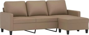 3místná pohovka s podnožkou cappuccino 180 cm umělá kůže 3201028