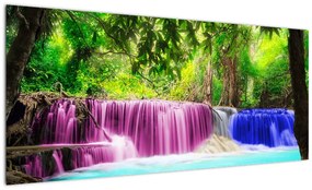 Abstraktní obraz vodopádů (100x40cm)