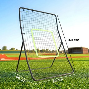 HOMCOM Kickback odrazová branka 75x126cm, odrazová stěna z oceli a PE, tréninková pomůcka pro fotbal, černá | Aosom.de