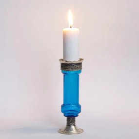 Marocký svícen Manar modrý