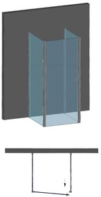 ARTTEC Sprchový kout nástěnný jednokřídlý MOON B 27 grape sklo 95 - 100 x 86,5 - 88 x 195 cm