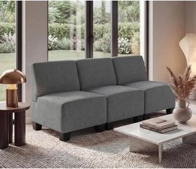 Modulární 3místná rozkládací pohovka Lyon, látka/textil ~ šedá, bez područek