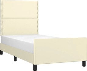 vidaXL Rám postele s čelem 90x190 cm umělá kůže [3125487] Barva: Černá